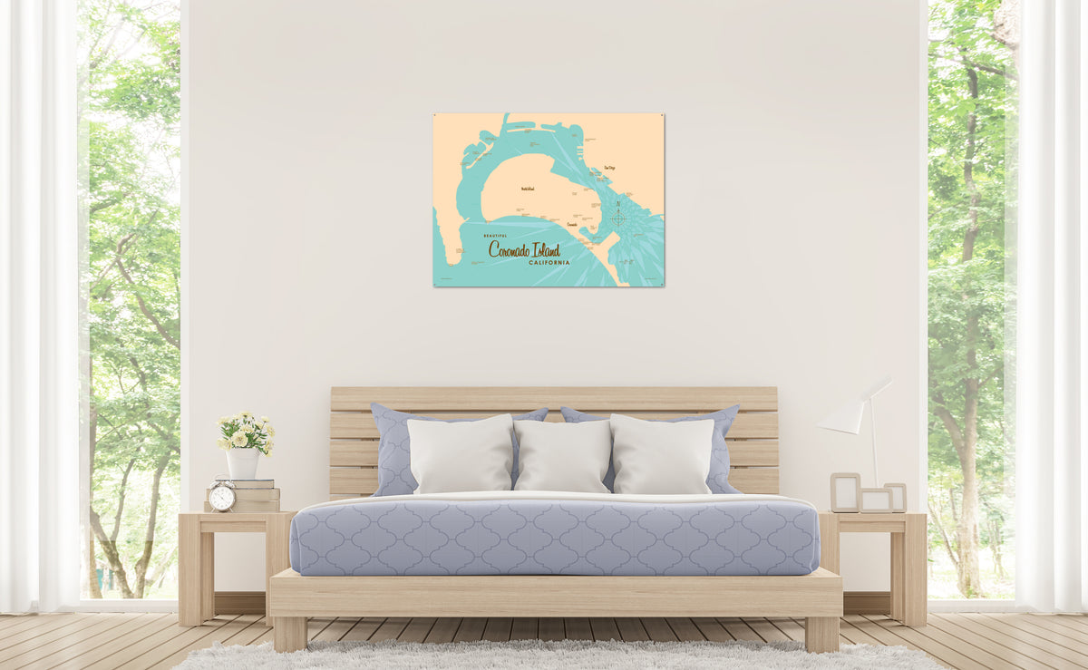 Coronado Island California, Metal Sign Map Art – Lakebound®