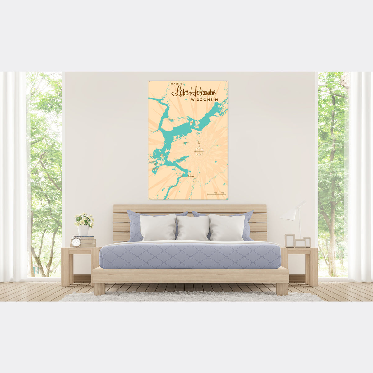 Lake Holcombe Wisconsin, Metal Sign Map Art – Lakebound®