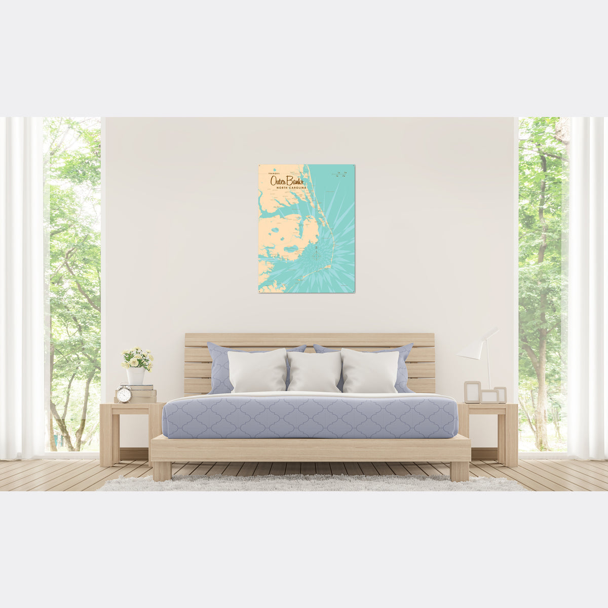 Outer Banks North Carolina, Metal Sign Map Art – Lakebound®