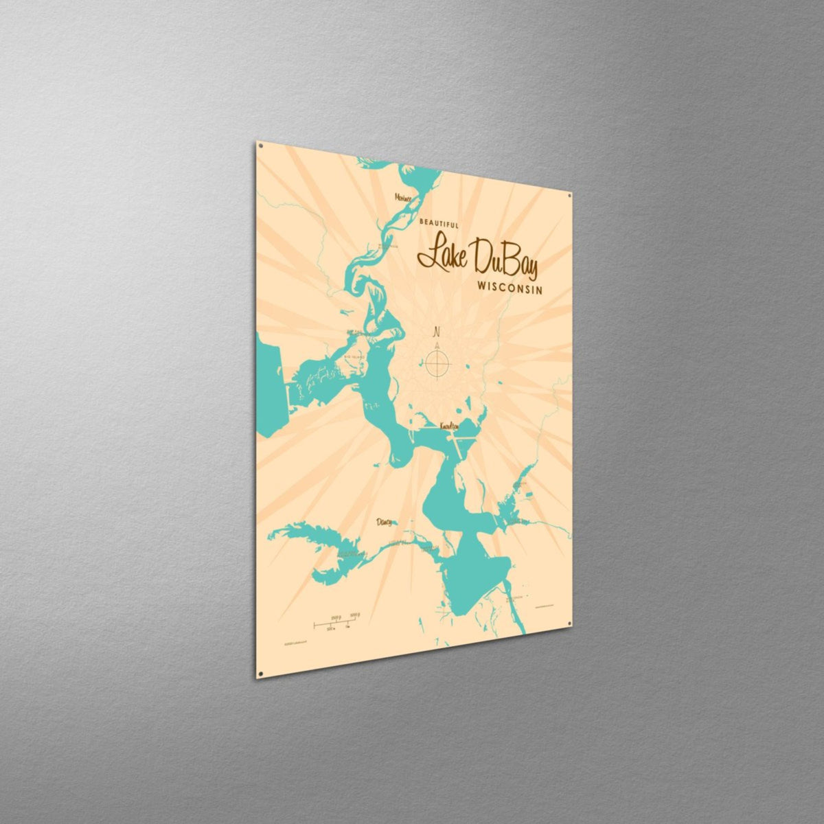 Lake DuBay Wisconsin, Metal Sign Map Art – Lakebound®