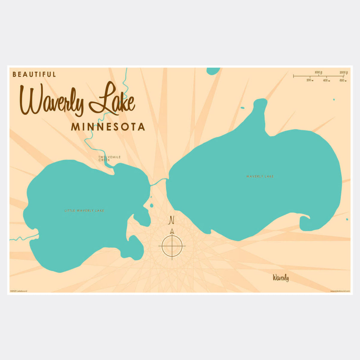 Waverly Lake Minnesota, Paper Print – Lakebound®